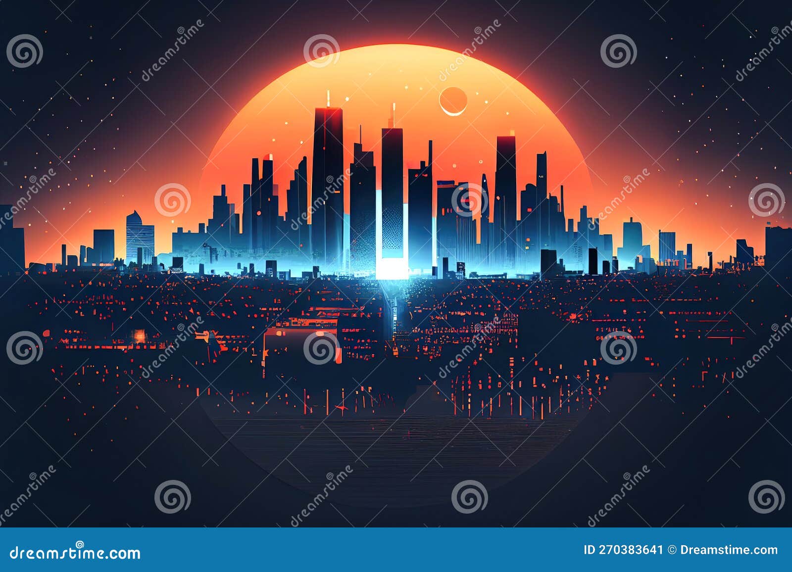 Minimalistic Futuristic City Background. Generative AI Stock ...