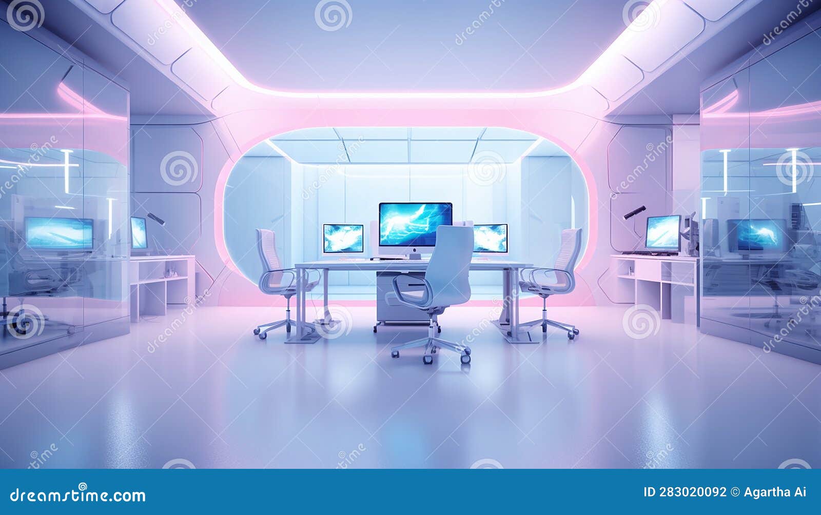 Minimalistic Futuristic Office Design with Simple Concept Created with ...