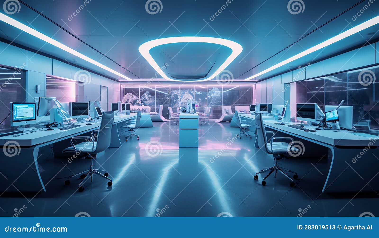 Minimalistic Futuristic Office Design with Simple Concept Created with ...