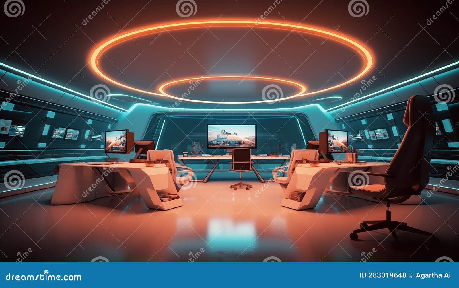 Minimalistic Futuristic Office Design with Simple Concept Created with ...