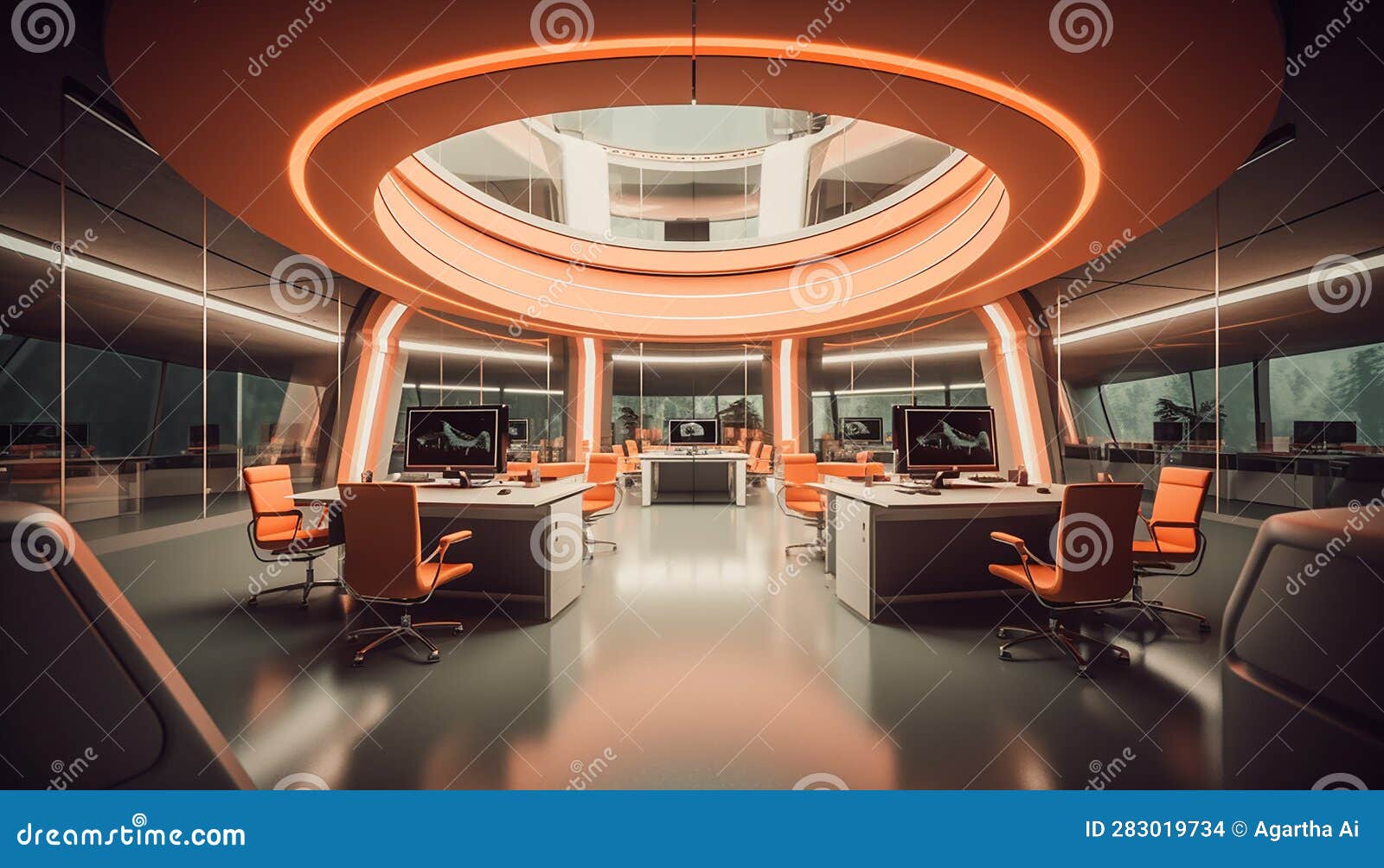 Minimalistic Futuristic Office Design with Simple Concept Created with ...