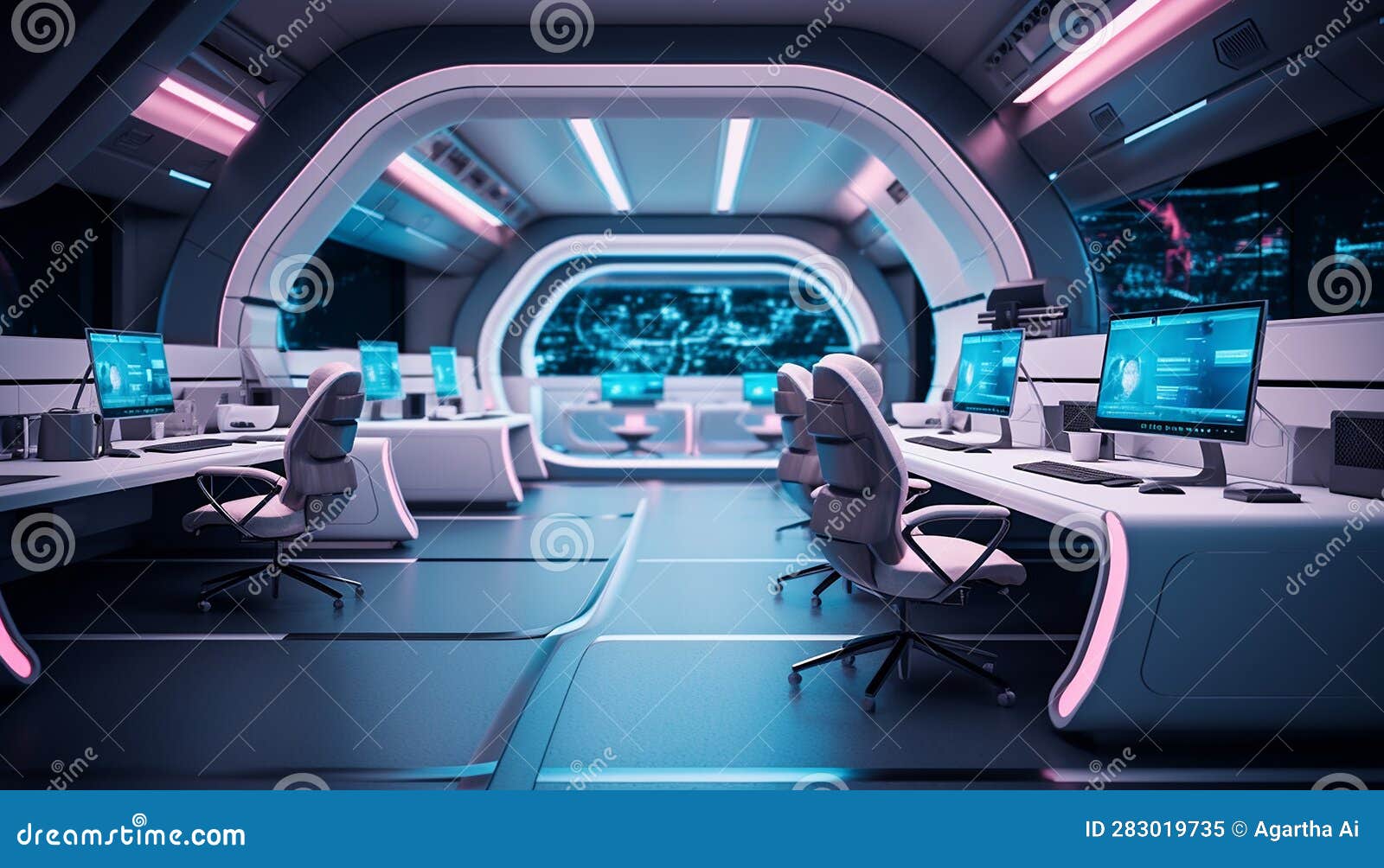 Minimalistic Futuristic Office Design with Simple Concept Created with ...