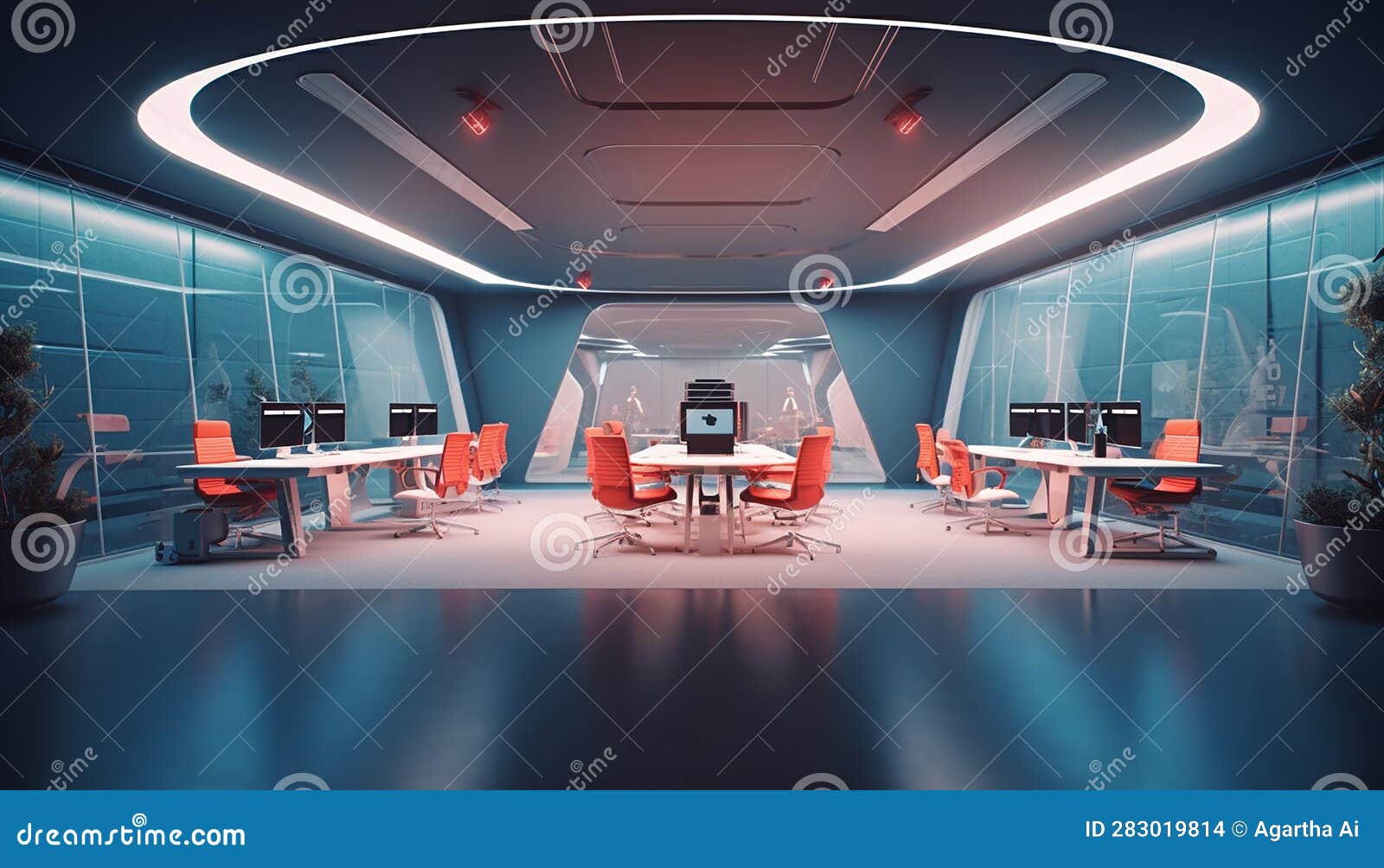 Minimalistic Futuristic Office Design with Simple Concept Created with ...
