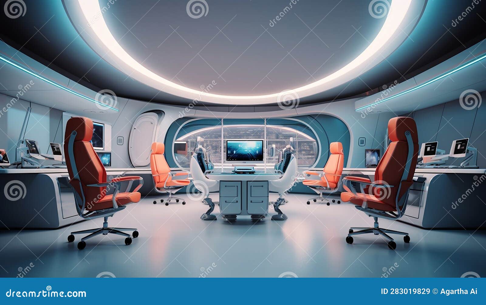 Minimalistic Futuristic Office Design with Simple Concept Created with ...