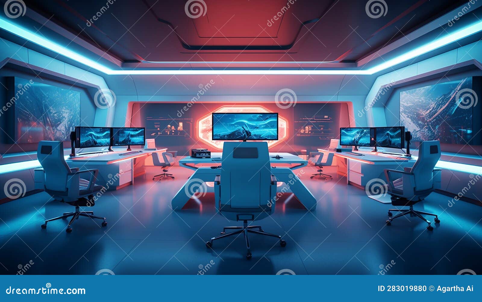 Minimalistic Futuristic Office Design with Simple Concept Created with ...