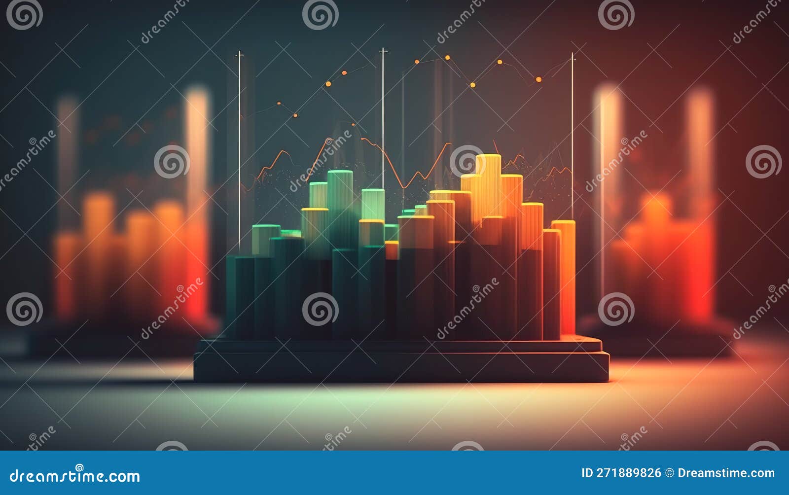 Minimalistic Geometric Background with Charts, Generative AI. Stock ...