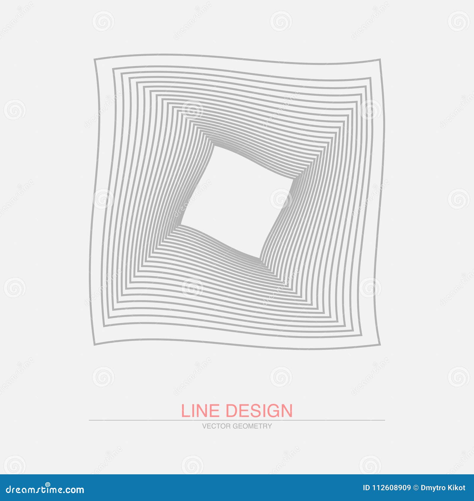 Stylized Line Art Based on the Square Shape Stock Vector - Illustration ...