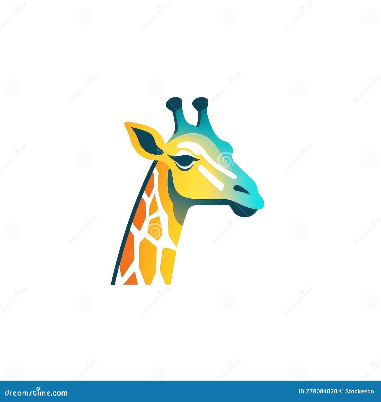 Minimalistic Giraffe Logo in 2d Vector Icon Style Stock Illustration ...