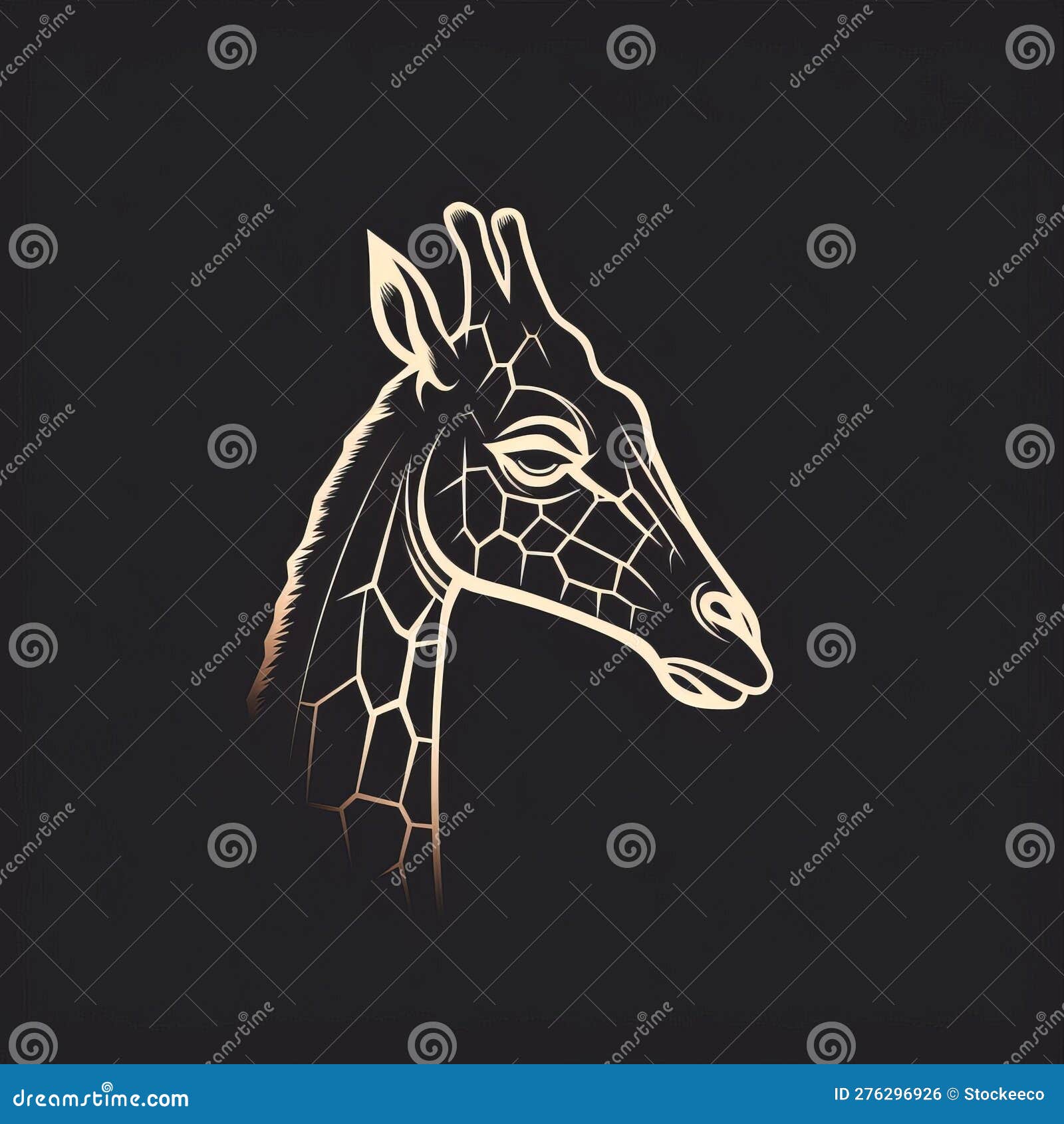Minimalistic Giraffe Logo in 2d Vector Icon Style Stock Illustration ...