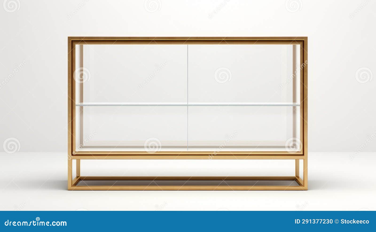 Minimalistic Glass Display Case with Golden Frame for Canvas Stock ...