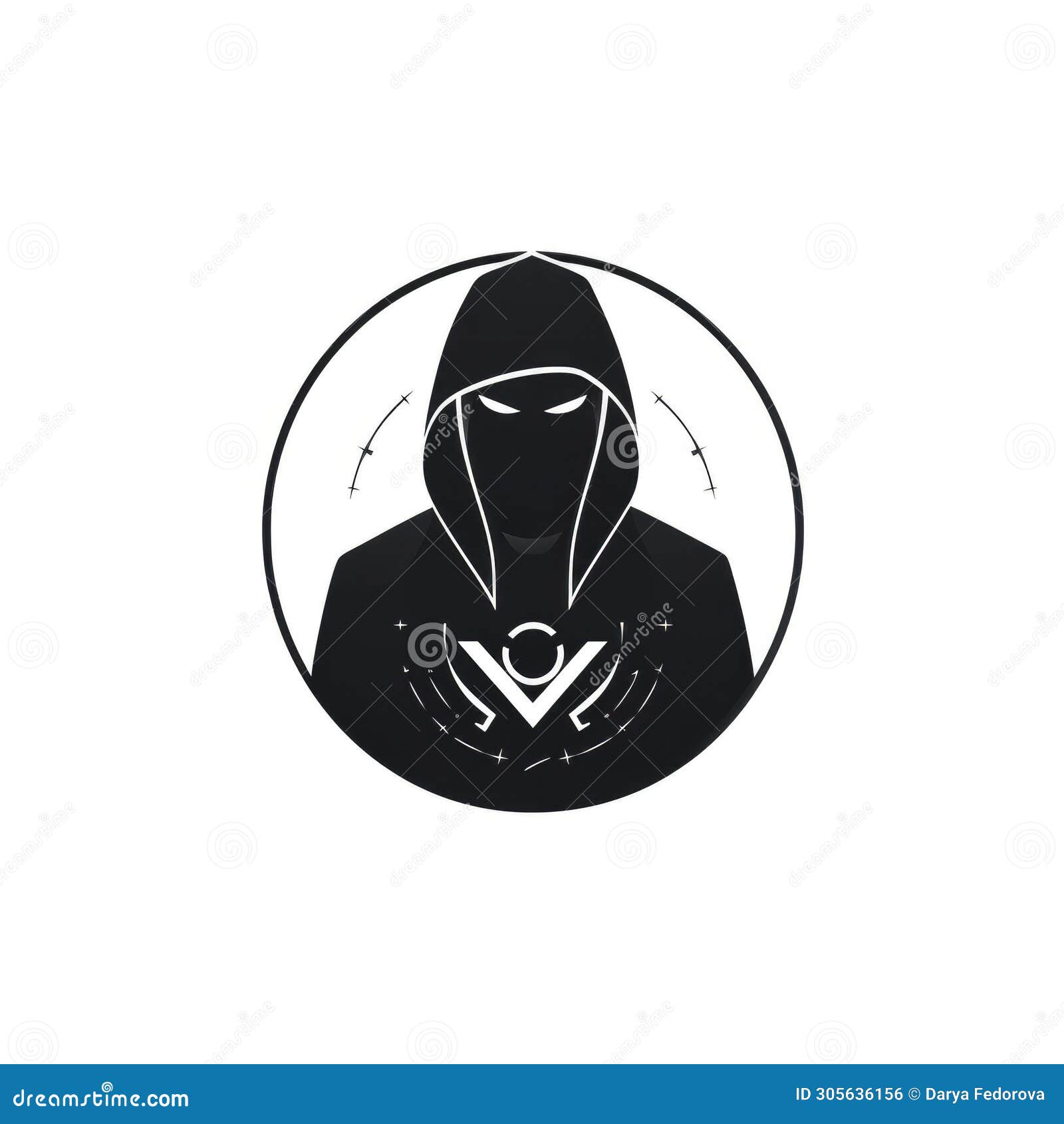 Minimalistic Graphic Logo of Computer Hacker on White Background Stock ...