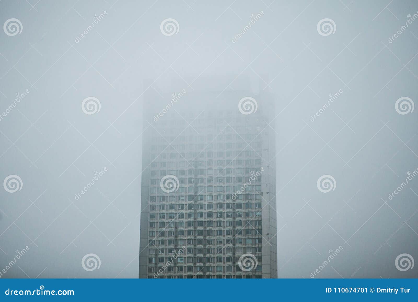 Building in the fog stock image. Image of architecture - 110674701