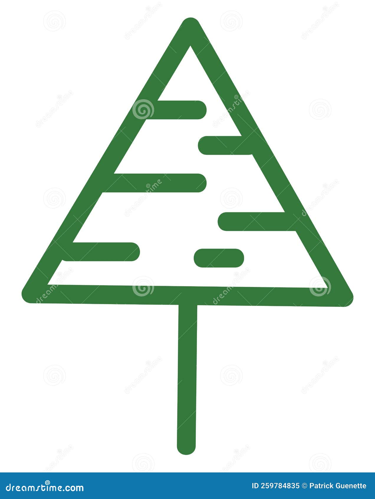 Minimalistic Green Triangle Tree, Icon Stock Vector - Illustration of ...