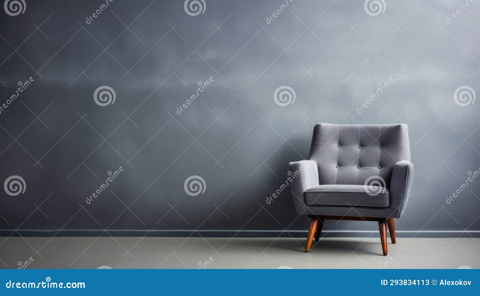 Minimalistic Grey Chair in Studio AI Generated Stock Illustration ...