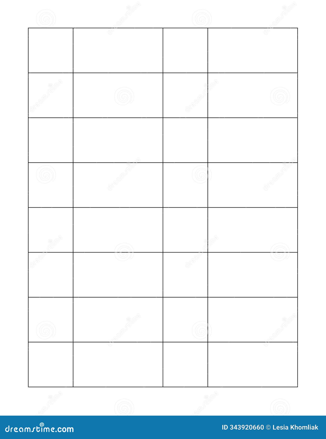 Minimalistic Grid Planner Template with Empty Squares Stock ...