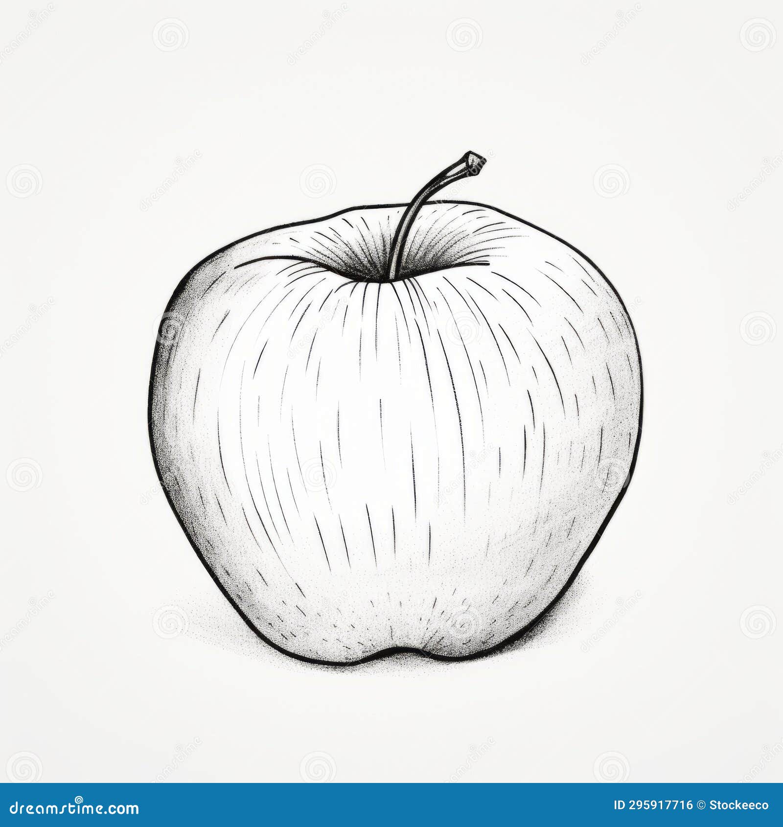 Minimalistic Hand Drawn Apple on White Isolated Background Stock ...