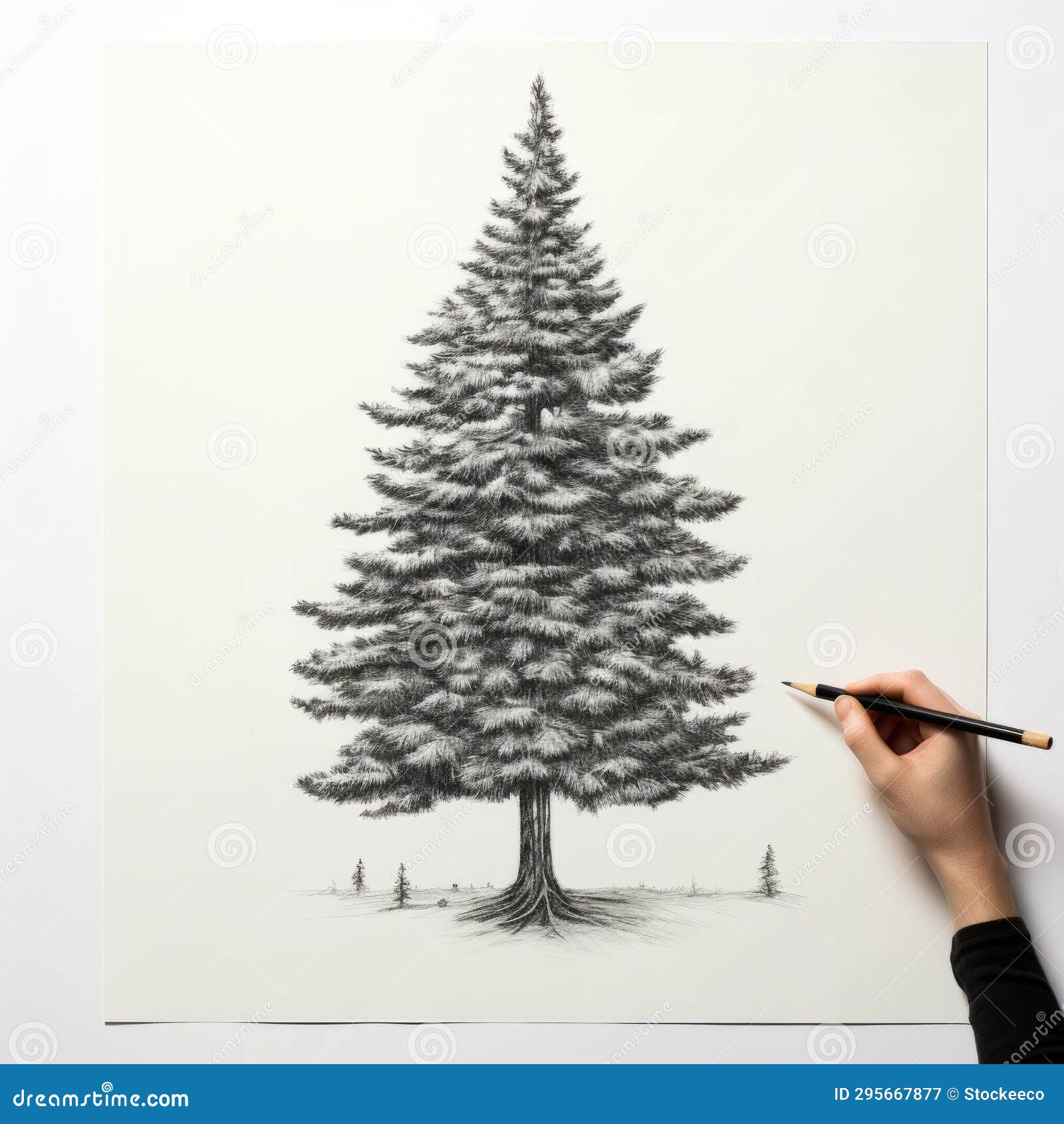 Minimalistic Hand-drawn Spruce Tree Illustration Stock Illustration ...