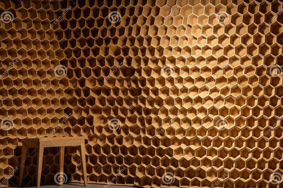 Minimalistic Hexagonal Beehive Pattern on a Wall Stock Illustration ...