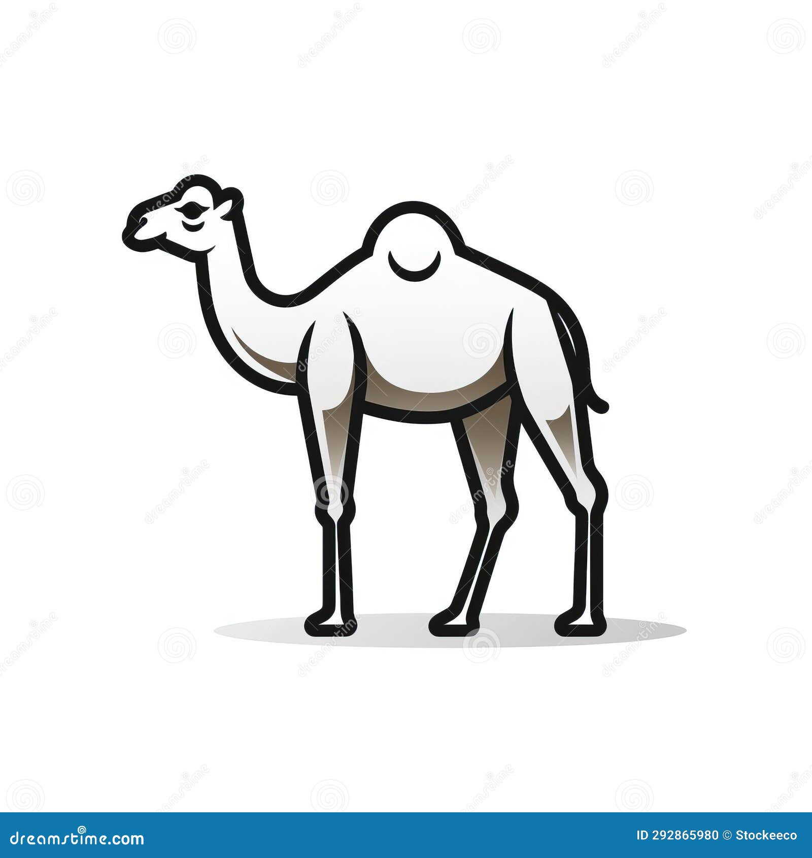 Minimalistic Icon Camel: High-contrast Shading and Bold Line Work Stock ...
