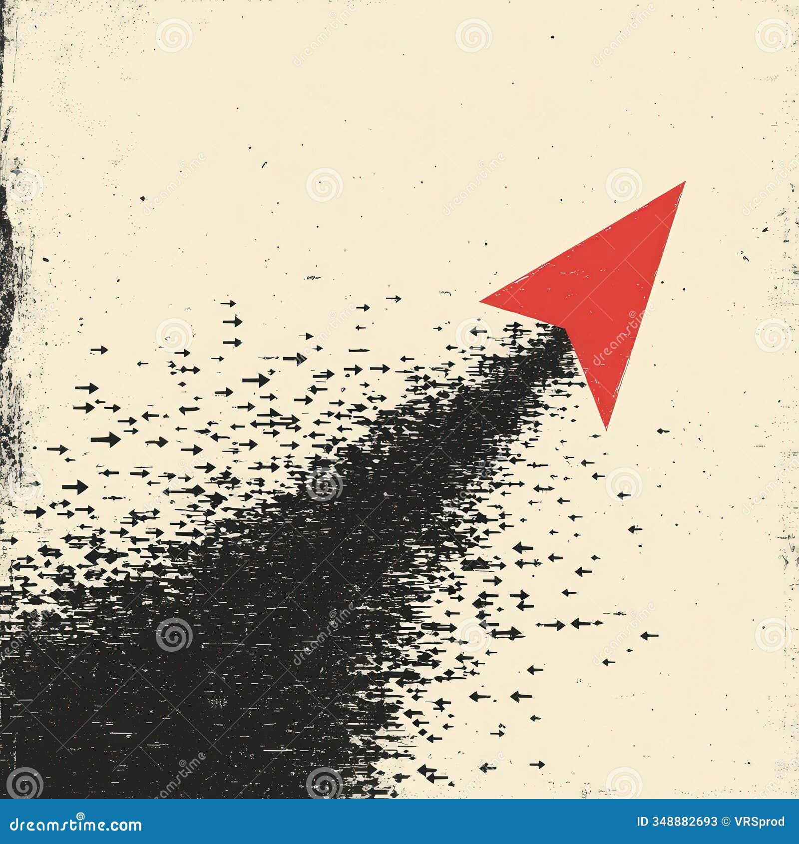 Conceptual Arrow Graphic with Red Arrow Leading Black Arrows Stock ...