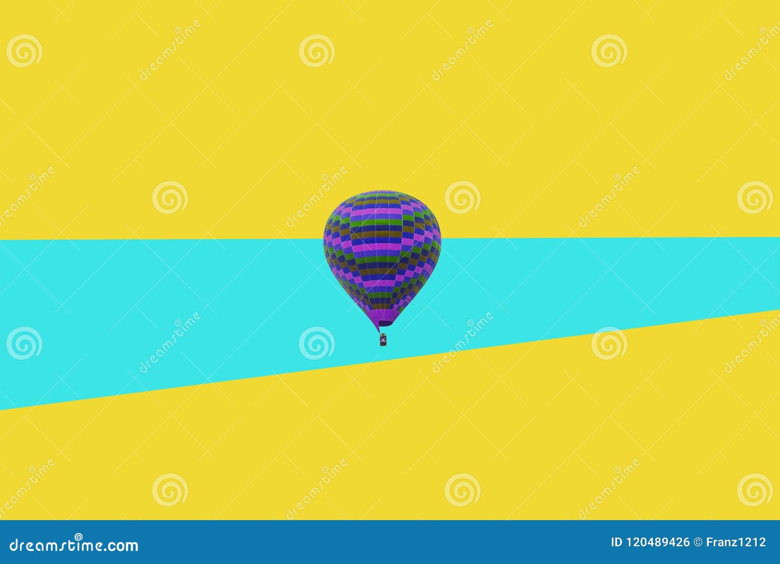Minimal Illustration of a Flying Balloon Stock Photo - Image of dream ...