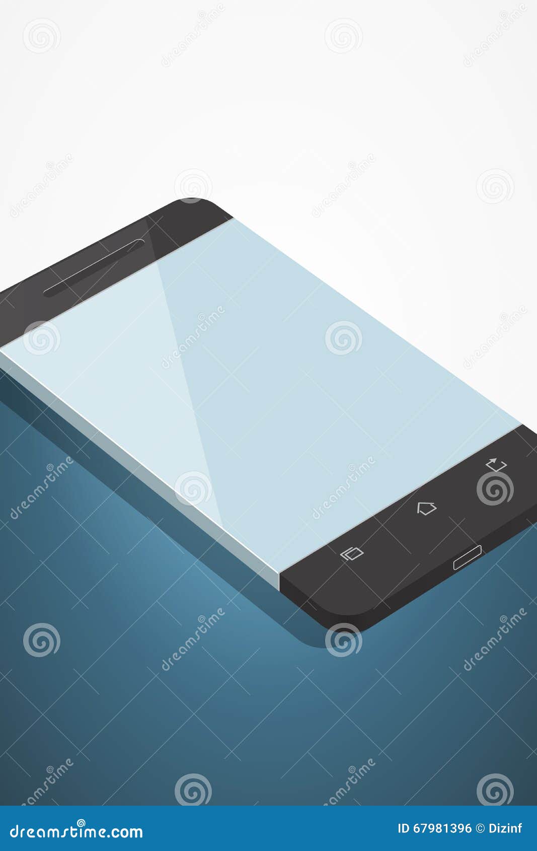 Minimalistic Illustration of Phone in Flat Style. Perspective View ...
