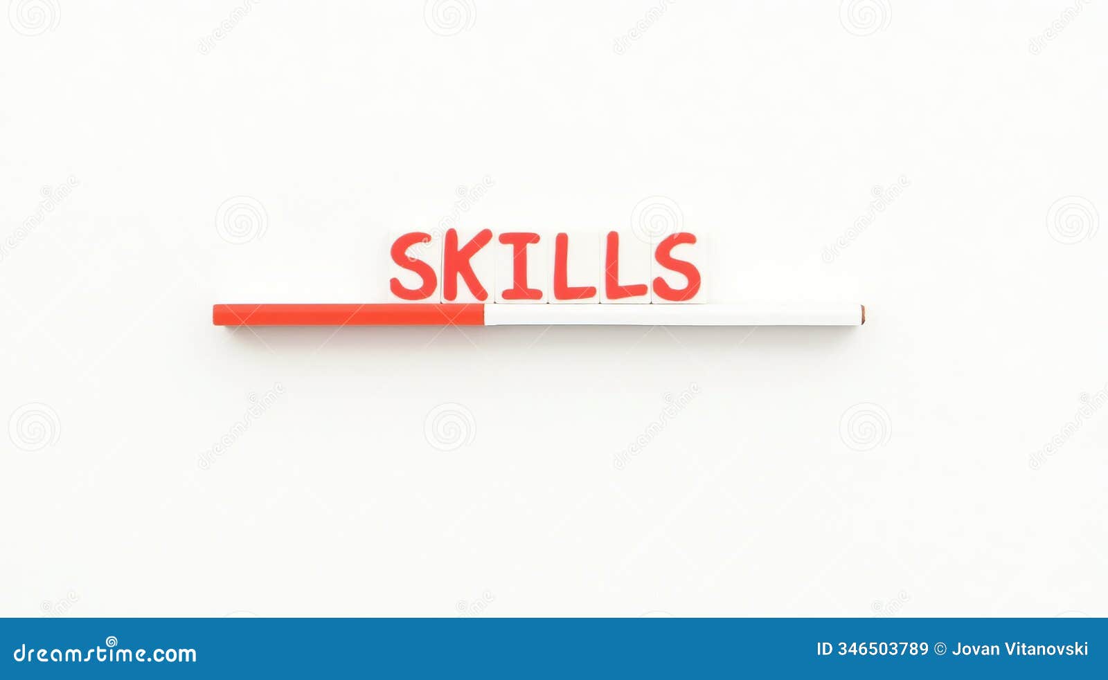 Skills Loading Bar in Red and White on Neutral Background Stock ...