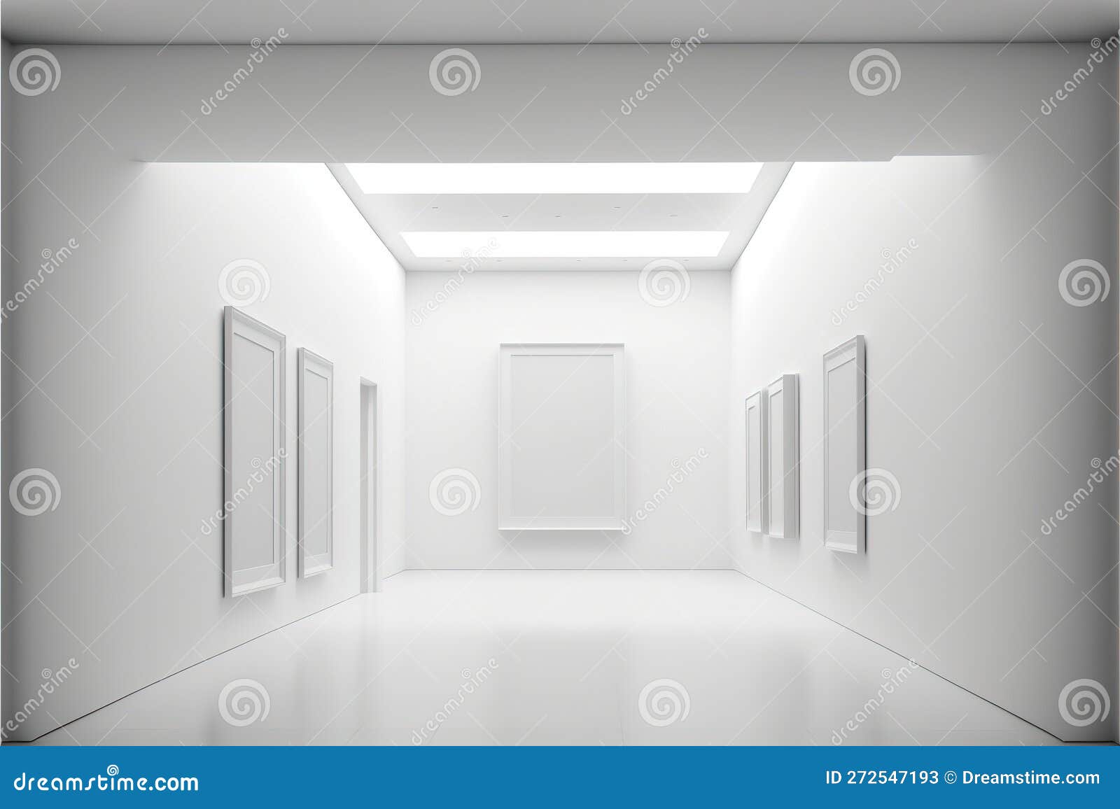Minimalistic Interior Design with Plain White Room of Museum Stock ...