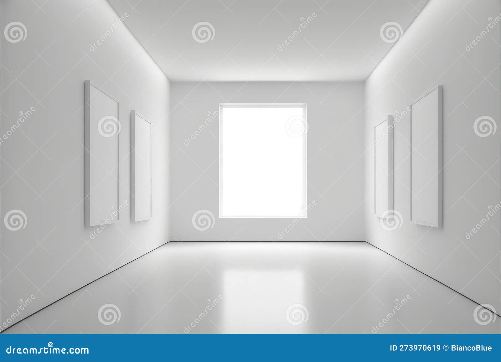 Minimalistic Interior Design with Plain White Room of Museum Stock ...
