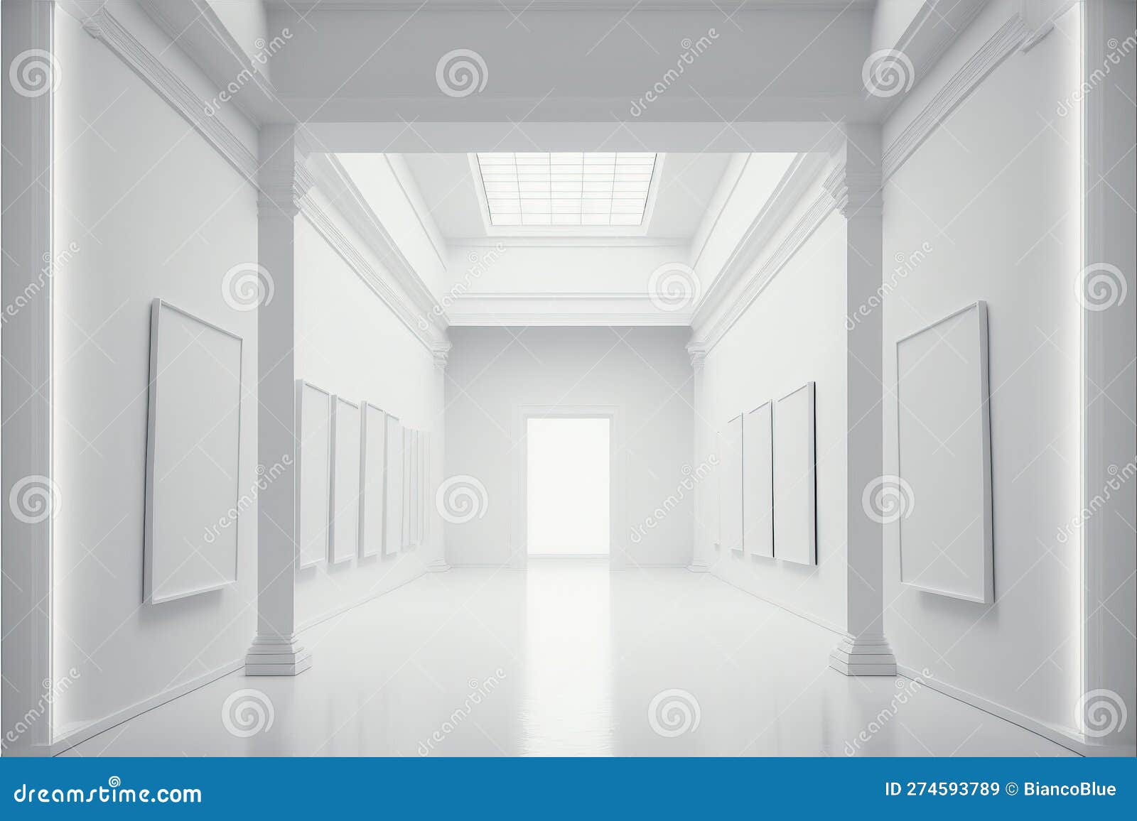 Minimalistic Interior Design with Plain White Room of Museum Stock ...