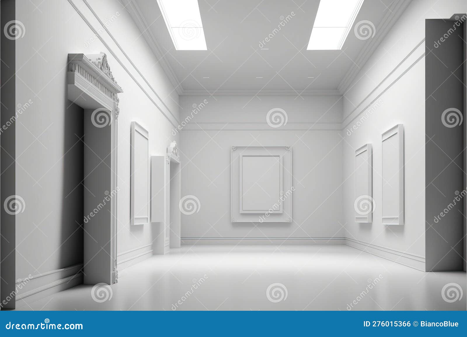 Minimalistic Interior Design with Plain White Room of Museum Stock ...