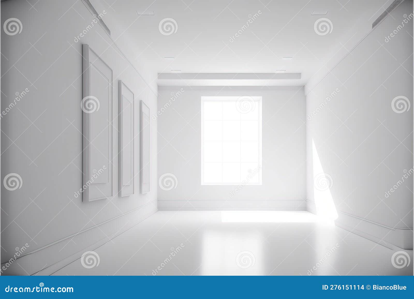 Minimalistic Interior Design with Plain White Room of Museum Stock ...