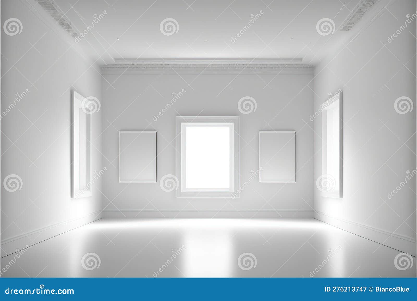 Minimalistic Interior Design with Plain White Room of Museum Stock ...