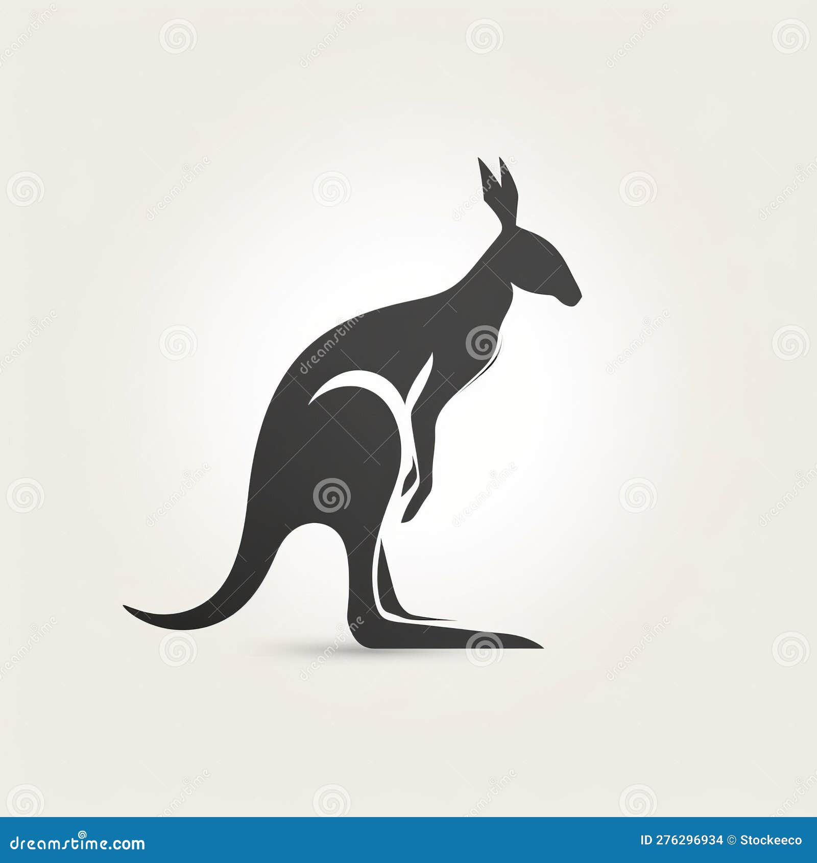 Minimalistic Kangaroo Sideview Logo Stock Illustration - Illustration ...