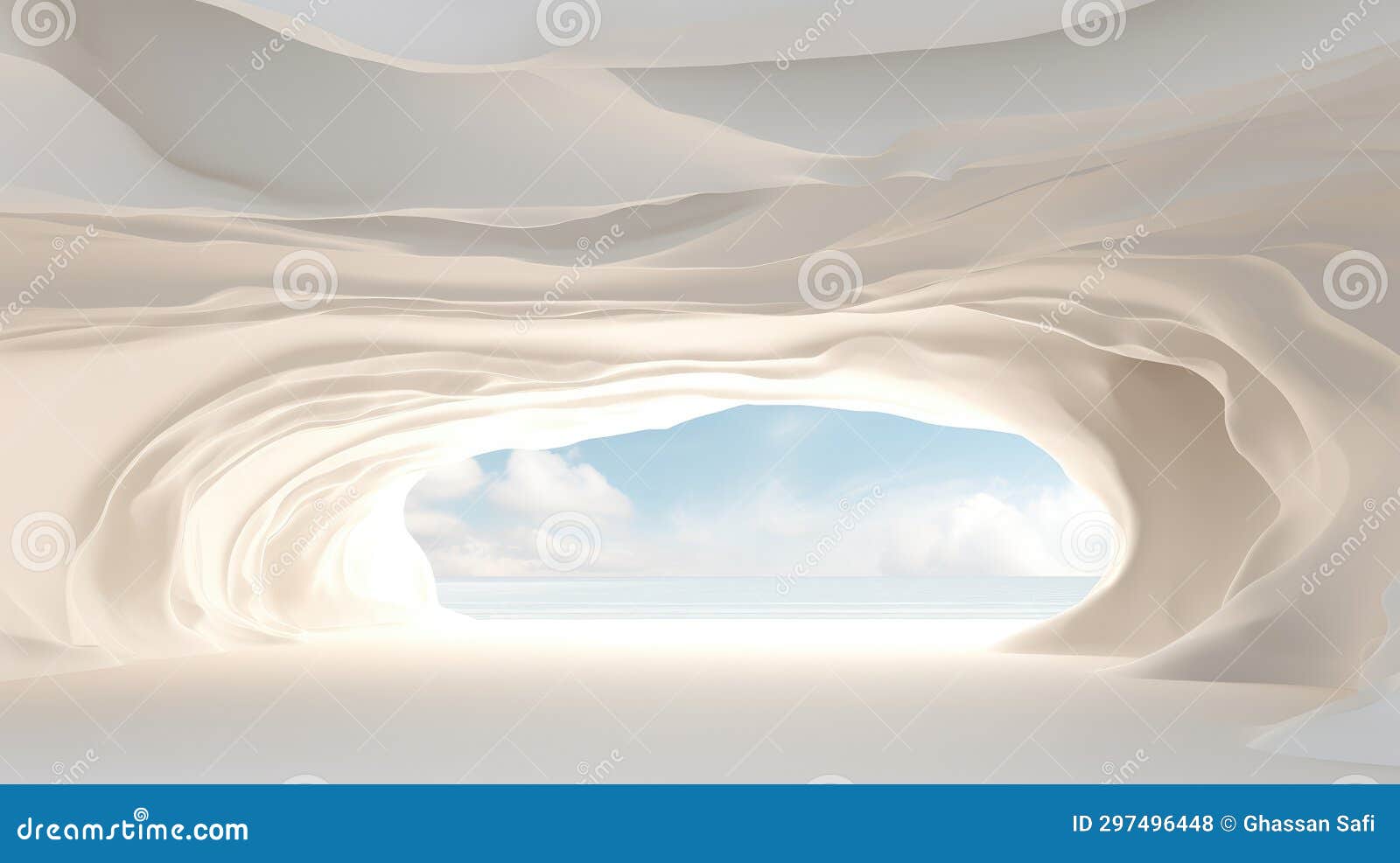 A Minimalistic Landscape Format Illustration of a Cave Stock ...