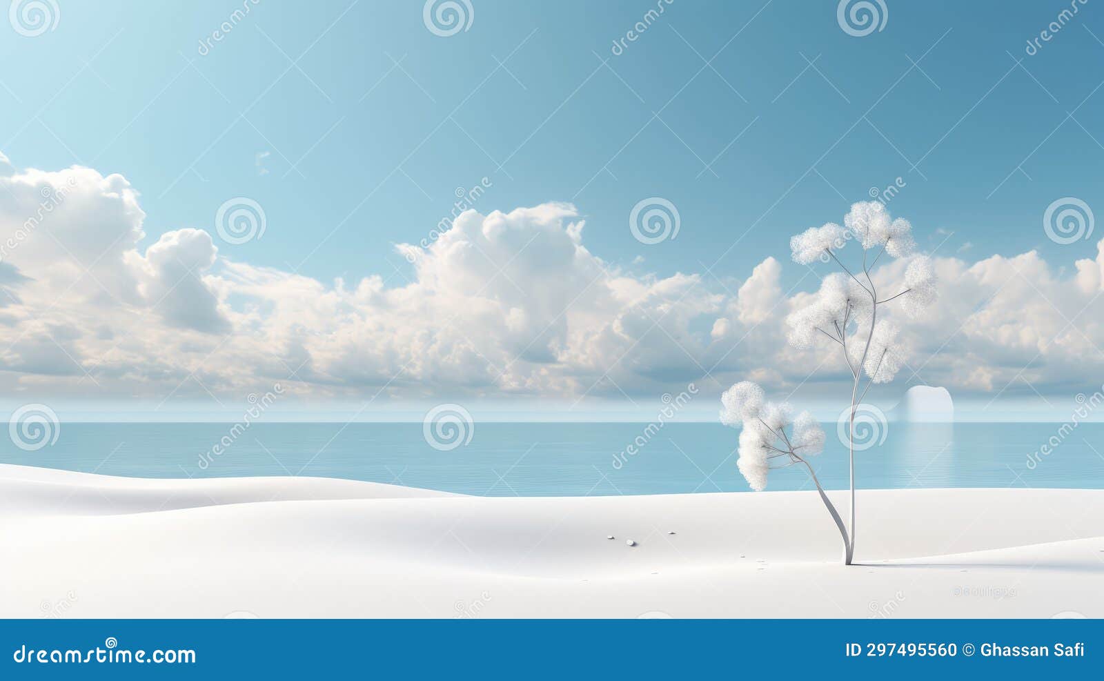 A Minimalistic Landscape Format Illustration of a Sandy Beach Stock ...
