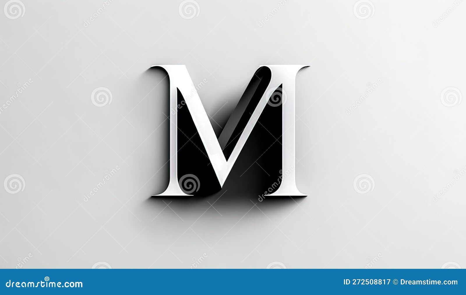 Minimalistic Letter M on a White Background, Generative AI. Stock ...