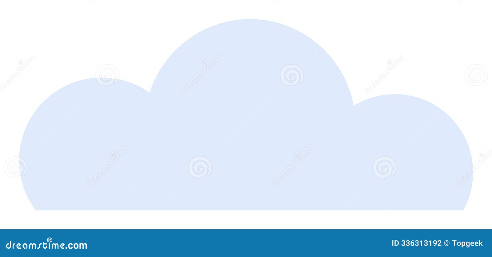 Minimalistic Light Blue Cloud Shape on a White Background, No ...