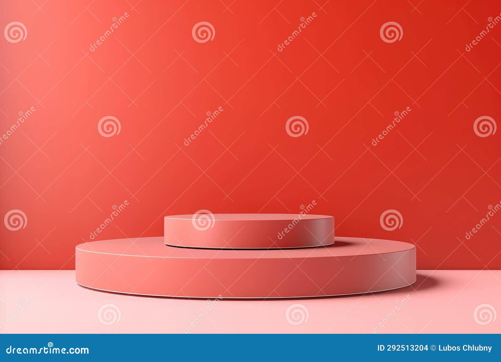 Minimalistic Light Red Background for Product Presentation with Podiums ...
