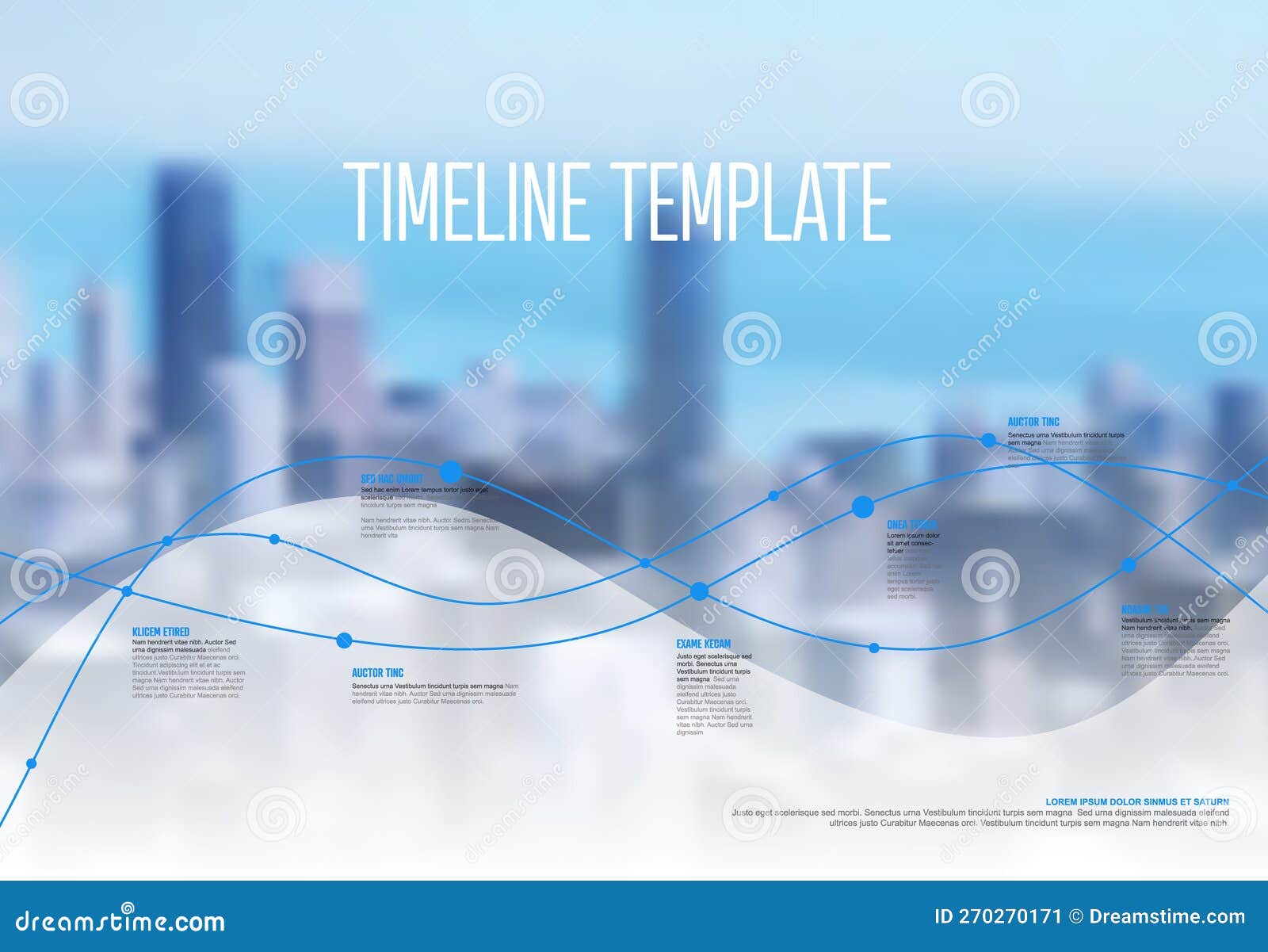 Minimalistic Light Timeline Template with Photo Placeholder and Blue ...
