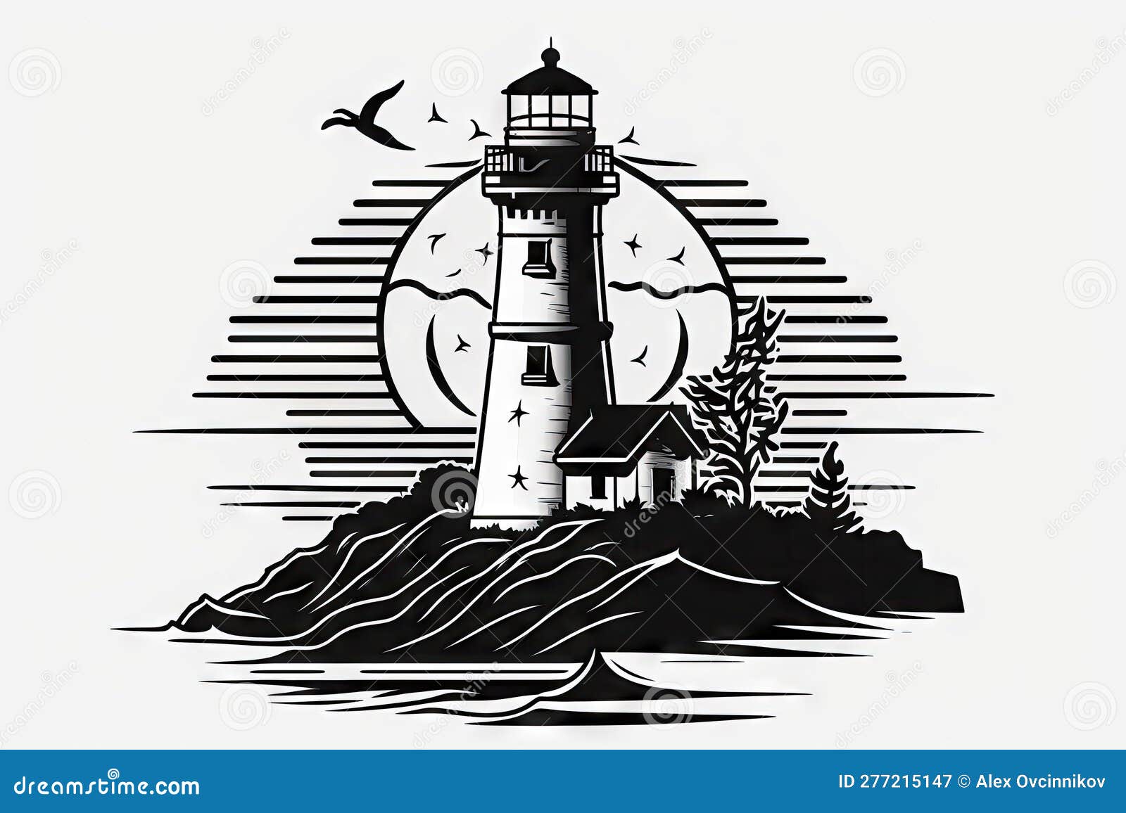 Minimalistic Lighthouse Logo for Web Design and Branding. Stock ...