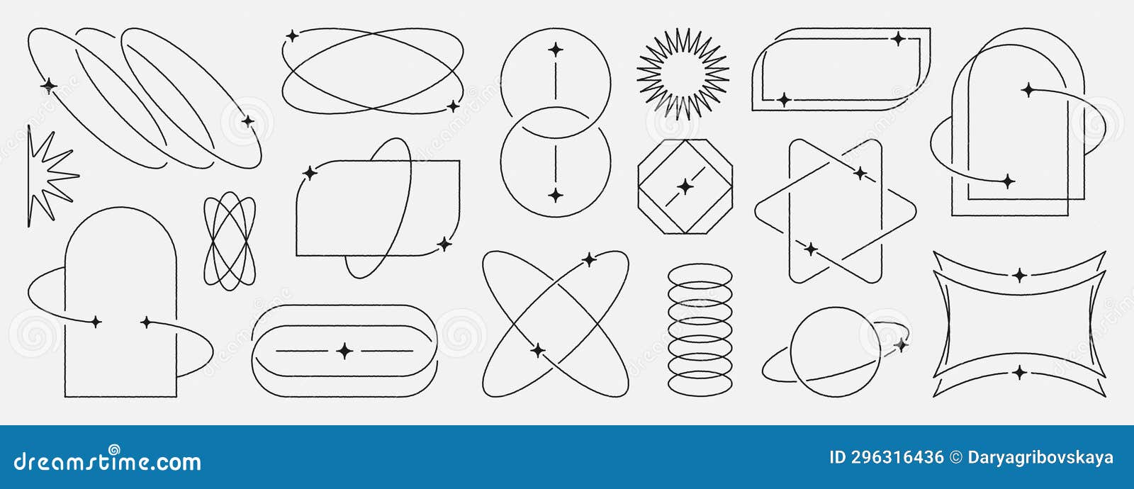 Minimalistic Linear Frames, Arches, Elements, Stars, Geometric Shapes ...