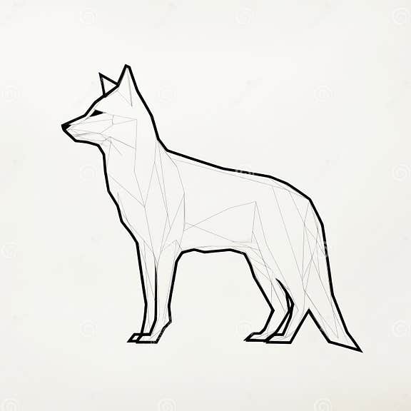 Minimalistic Linear Wolf Polyline Drawing on Translucent Geometries ... Minimalistic Linear Wolf Polyline Drawing on Translucent Geometries ...