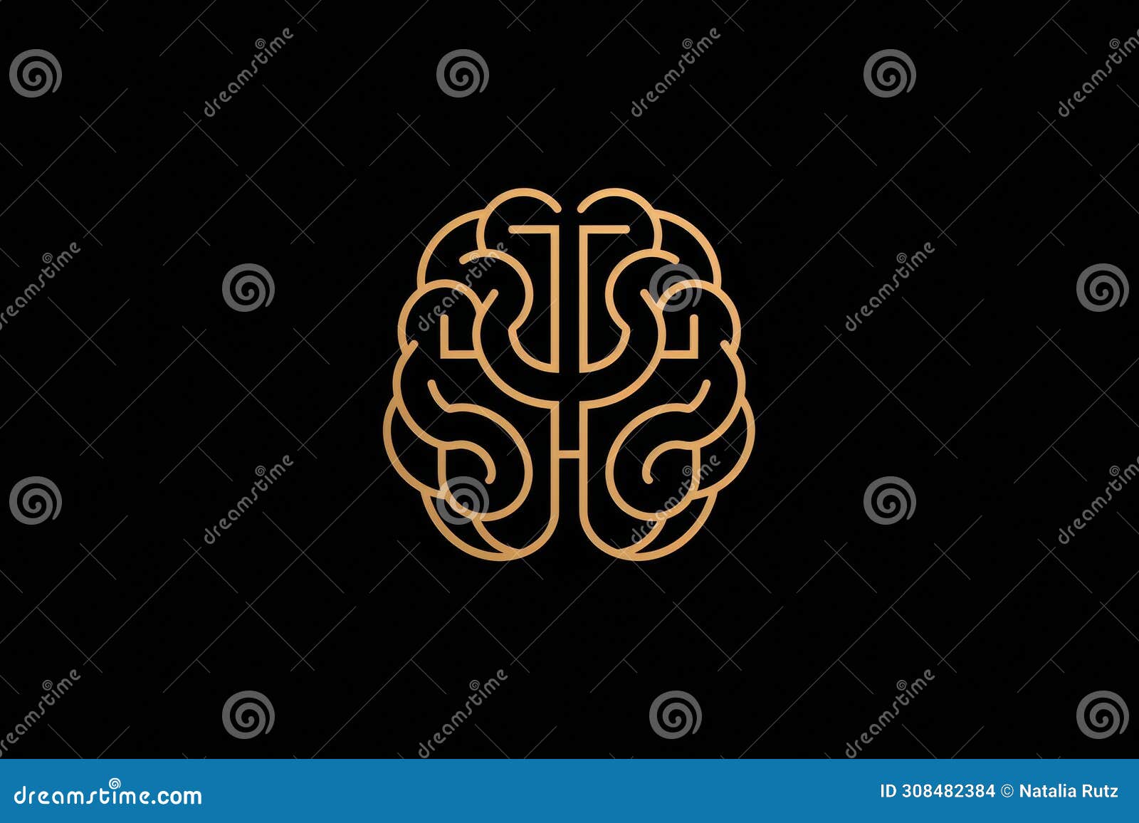 Minimalistic Logo, A Brain Engaging In Synapse Royalty-Free Stock Image ...