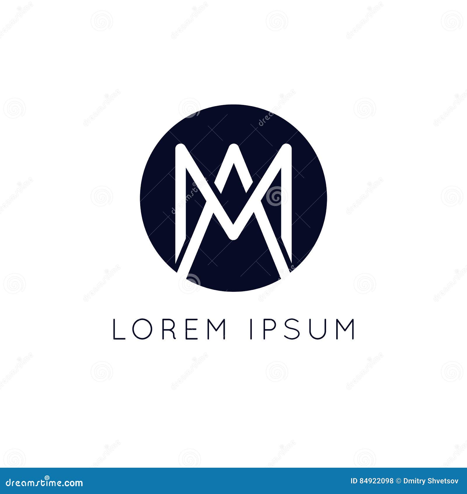 Minimalistic am Logo Circle Sign Icon Vector Design Stock Vector ...