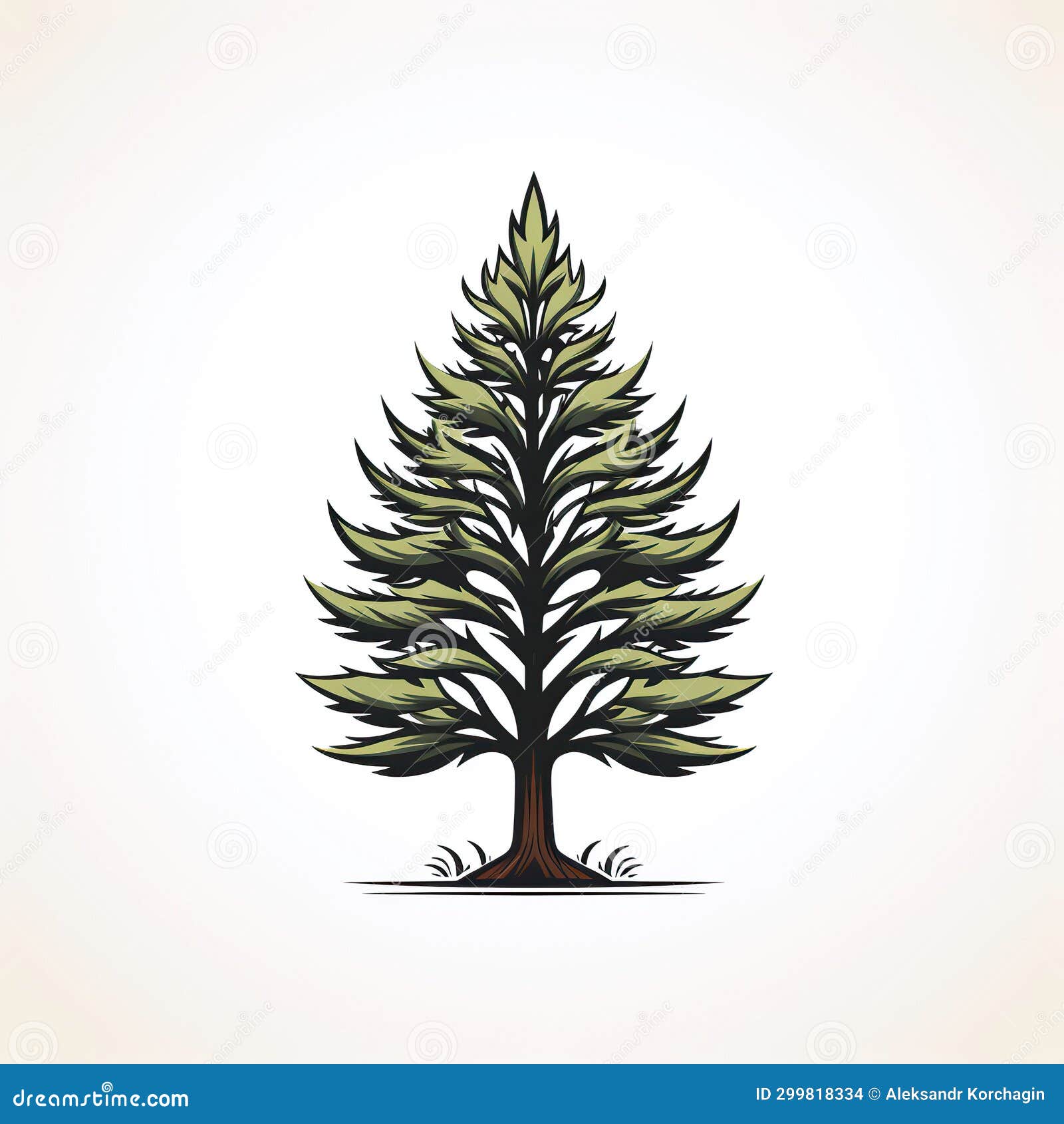 Minimalistic Logo Emblem Symbol with Tree Spruce Pine on a White ...