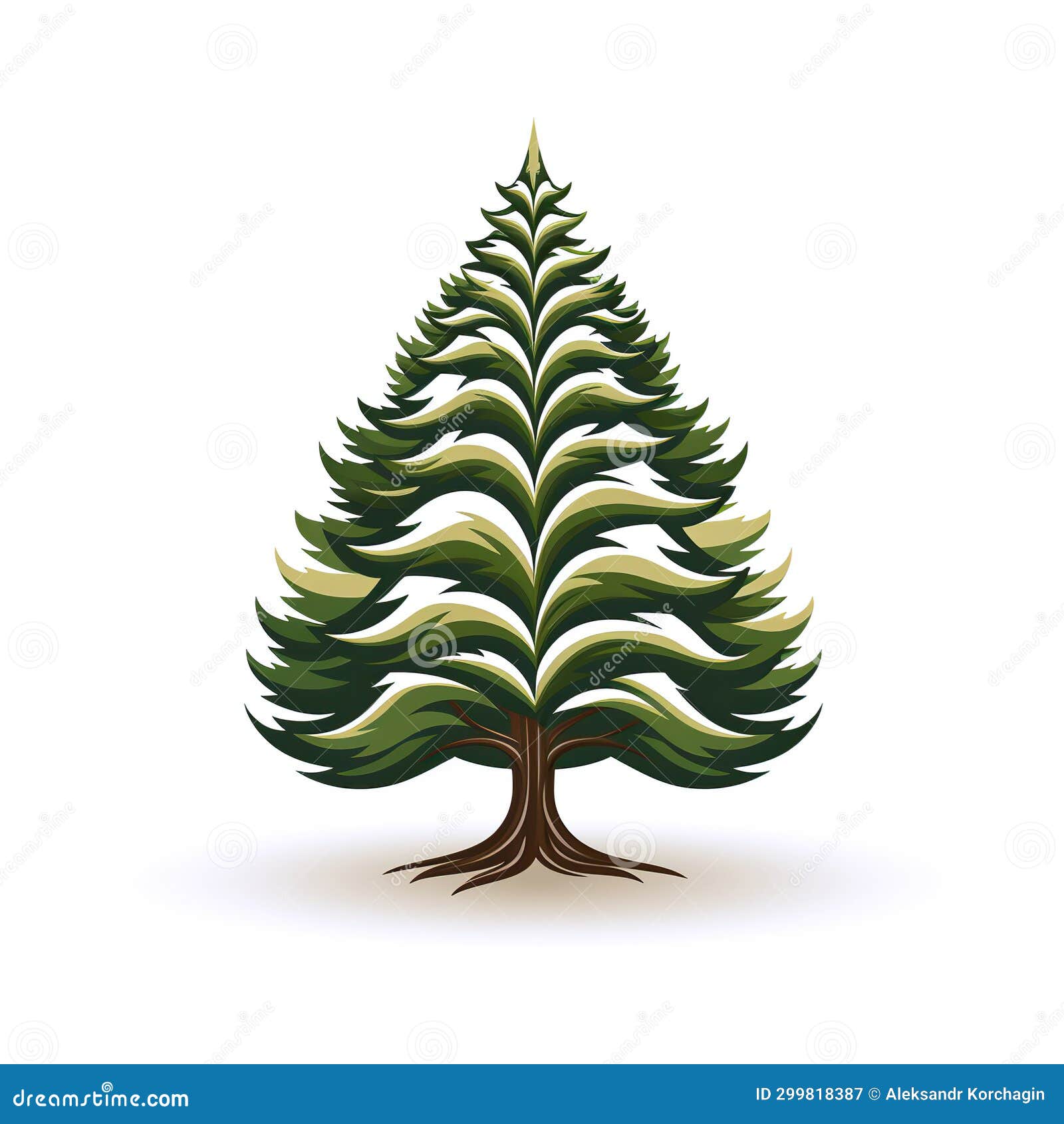 Minimalistic Logo Emblem Symbol with Tree Spruce Pine on a White ...