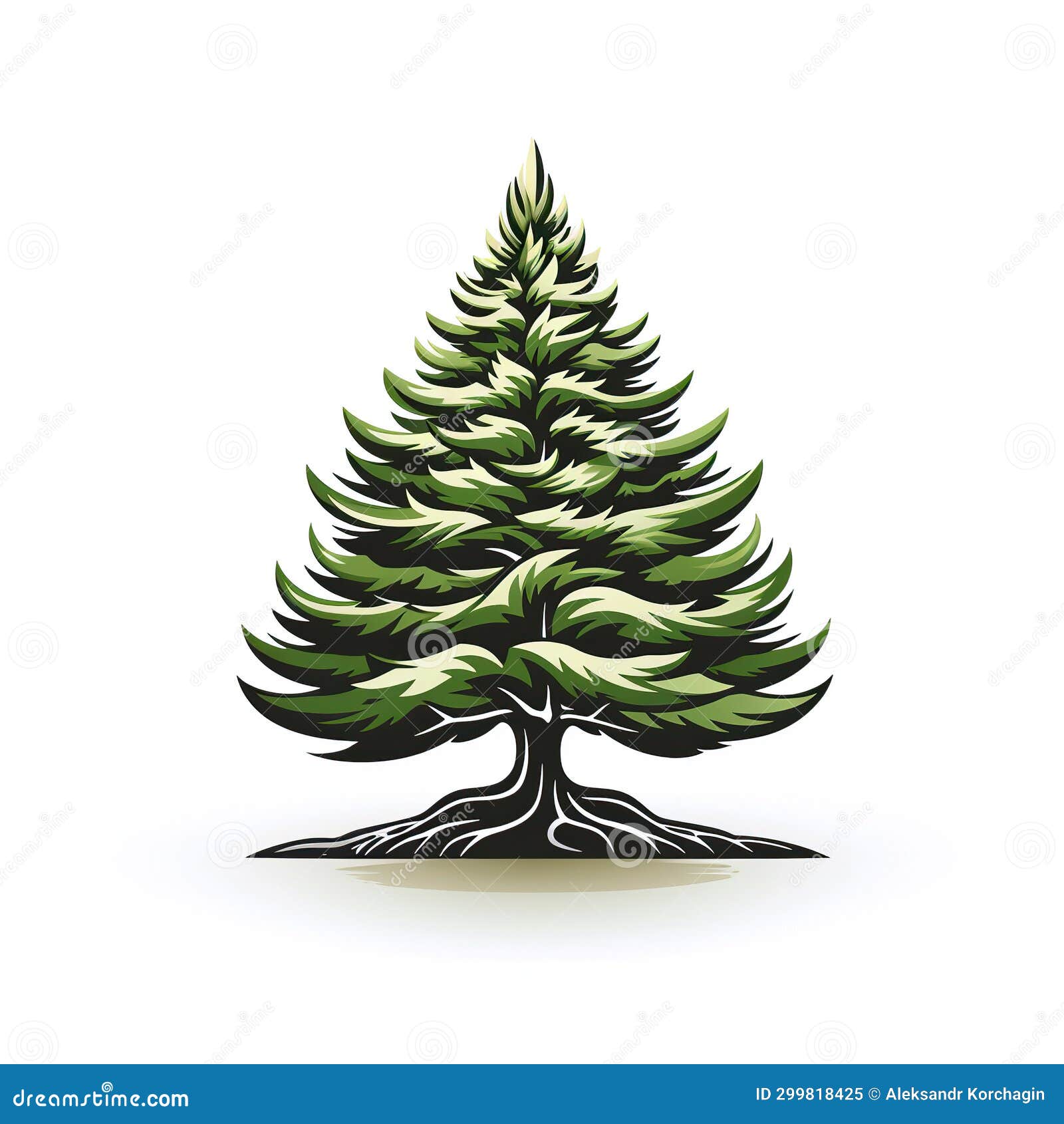 Minimalistic Logo Emblem Symbol with Tree Spruce Pine on a White ...