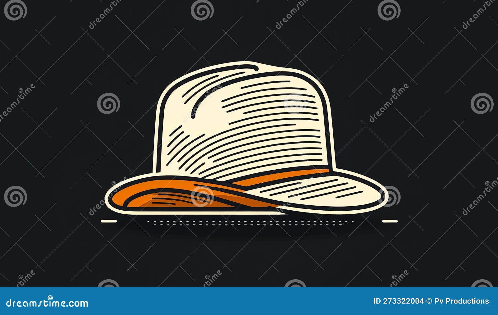 Logo Template, Flat Hat Isolated, Generative AI. Stock Illustration ...
