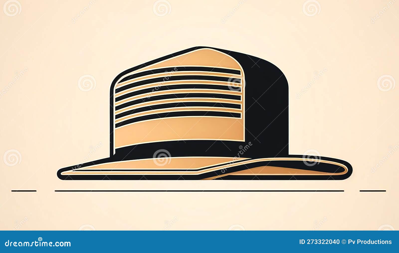 Logo Template, Flat Hat Isolated, Generative AI. Stock Illustration ...